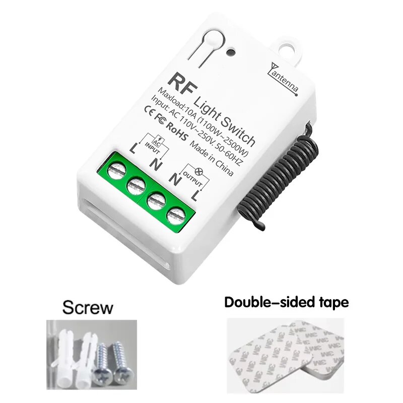 RF Light Switch WenQia, 433 МГц, Цвет: only 1 receiver