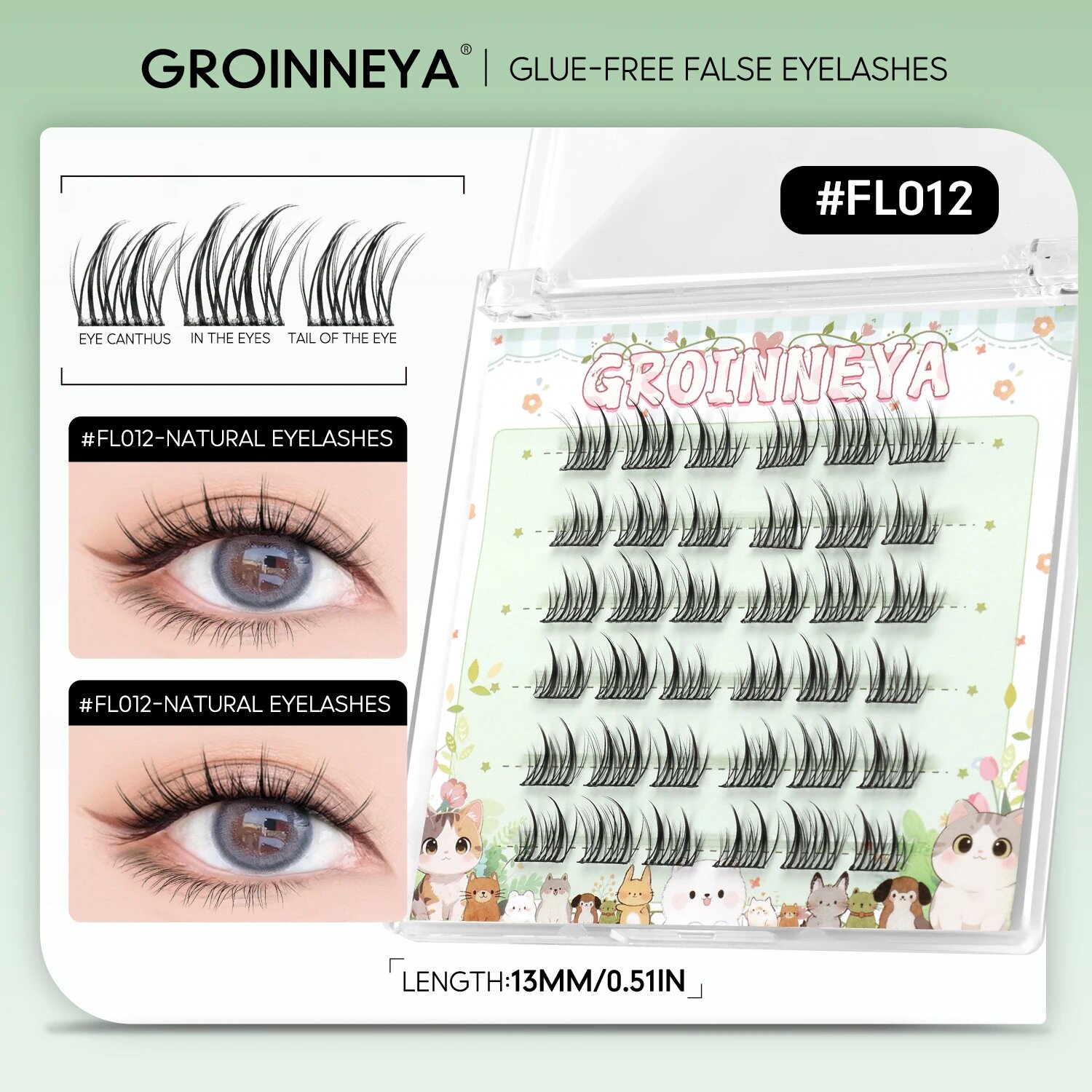 GROINNEYA Кластерные ресницы FL12