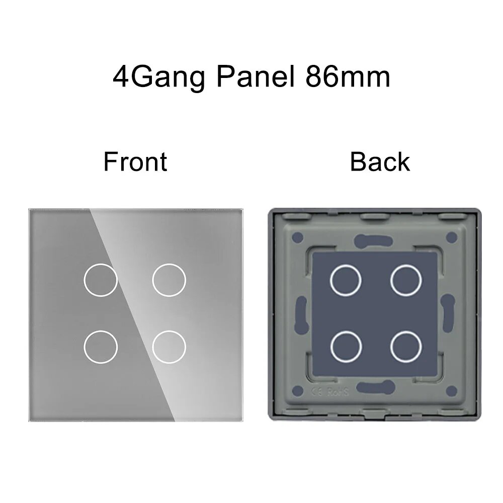 Панель 4 Gang Panel Grey 86 мм