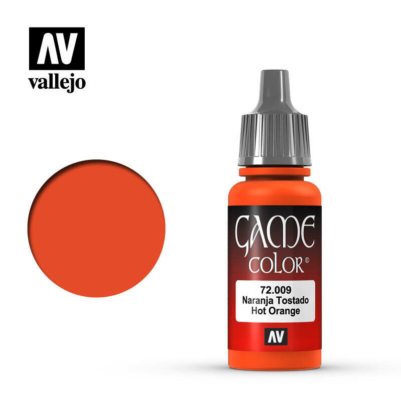 Краска акриловая Vallejo GAME COLOR 009 : 17 ML. HOT ORANGE