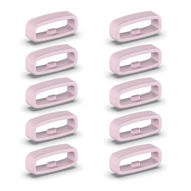 Силиконовые крепёжные кольца для ремешка часов (10 шт.), Розовый - 18MM