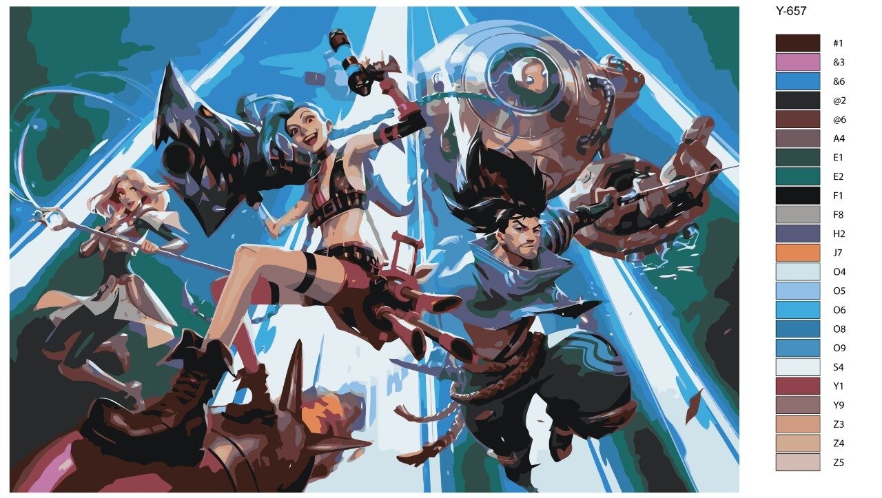Картина по номерам Y-657 "League of Legends компьютерная игра" 70x110