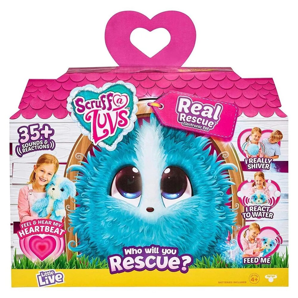Мягкая интерактивная игрушка Little Live Pets Scruff-a-Luvs Электронный питомец-сюрприз собака 24 см