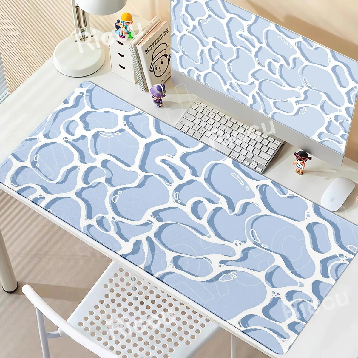 Riccu Коврик для мыши XXL «Синие Волны» из натурального каучука 300x600x2mm, W-1