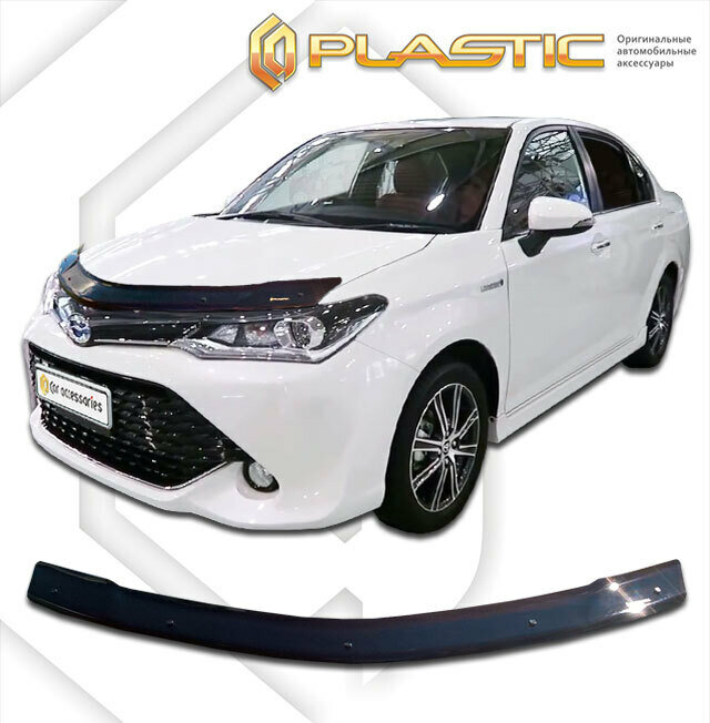 Дефлектор капота Toyota Corolla Axio 2015-2025 E160 черный глянцевый САпластик