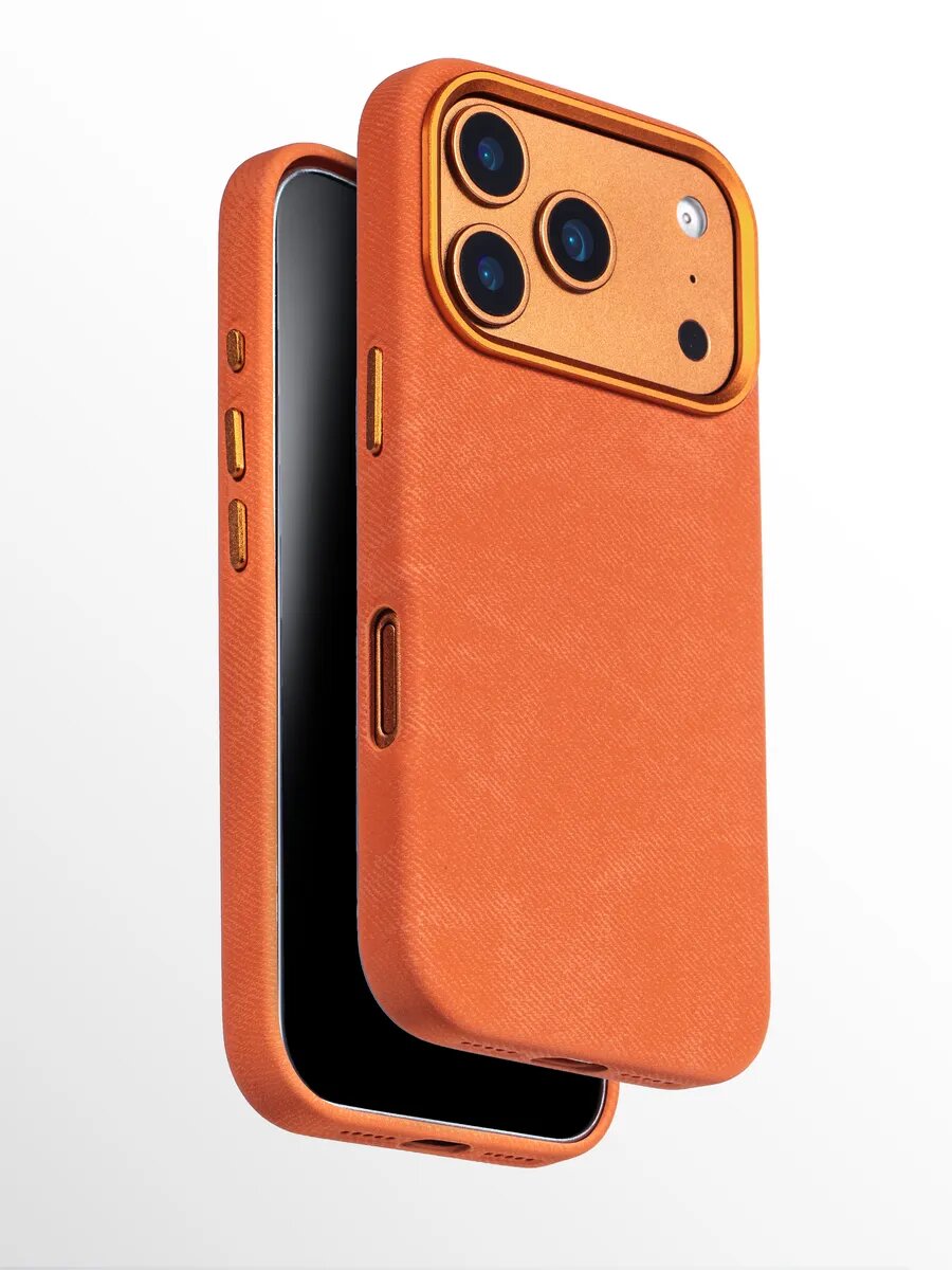 Чехол О'Кейси, для iPhone 17 Pro, с защитой камеры, оранжевый