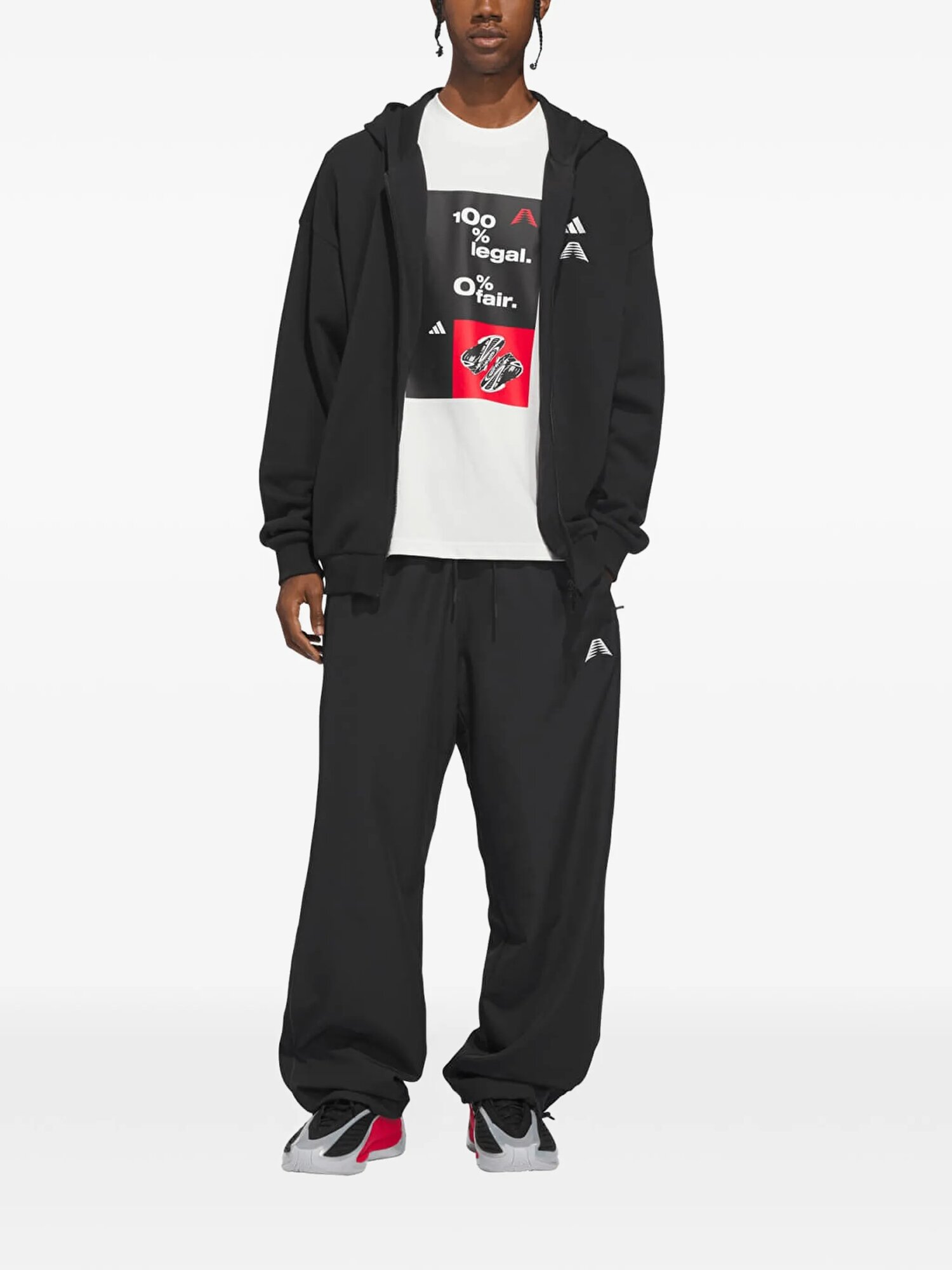 Брюки спортивные adidas, размер L, черный — фото 1