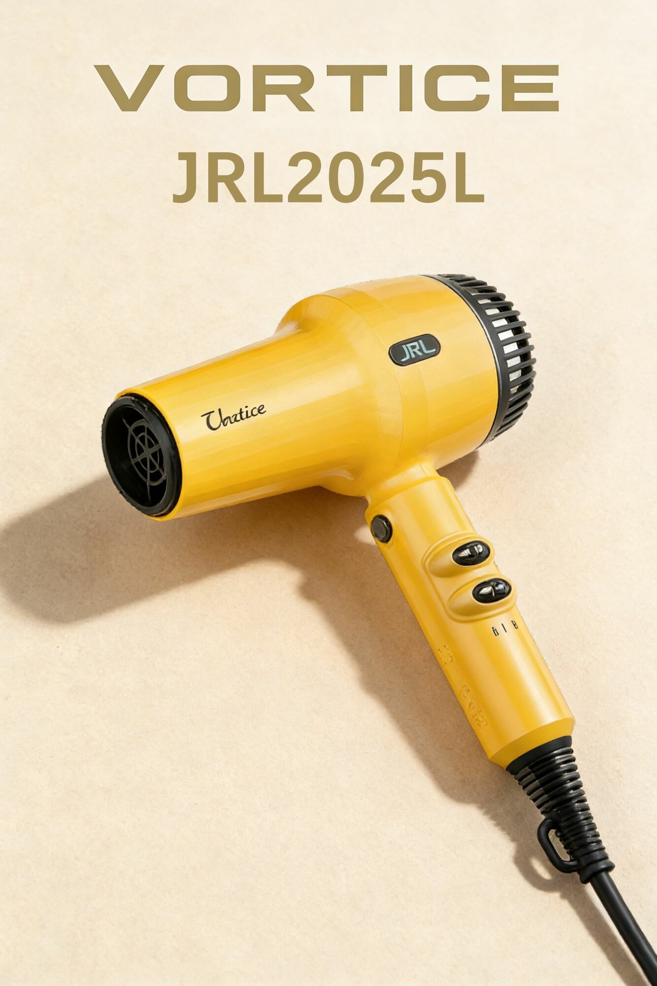 JRL Фен для волос 2025L 2500 Вт, скоростей 2, кол-во насадок 2, горчичный, черный