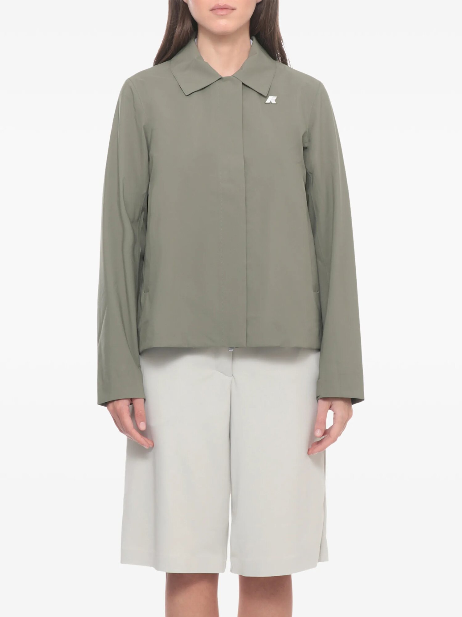 Куртка K-WAY Arabel logo-patch zip-up jacket, размер 44, green — фото 1