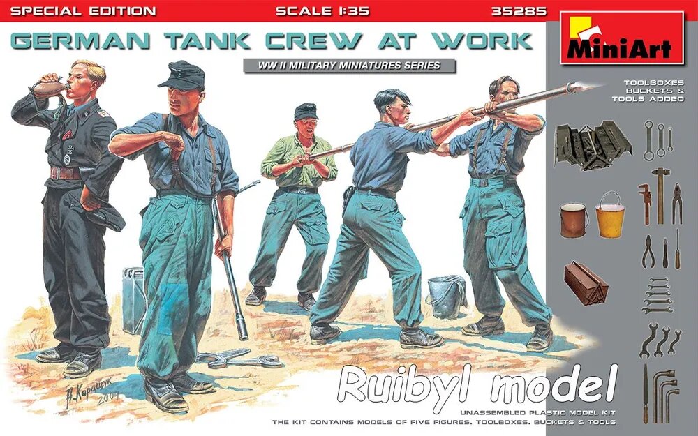 MiniArt 1/35 Экипаж немецкого танка за работой, специальное издание, модель в сборе 35285