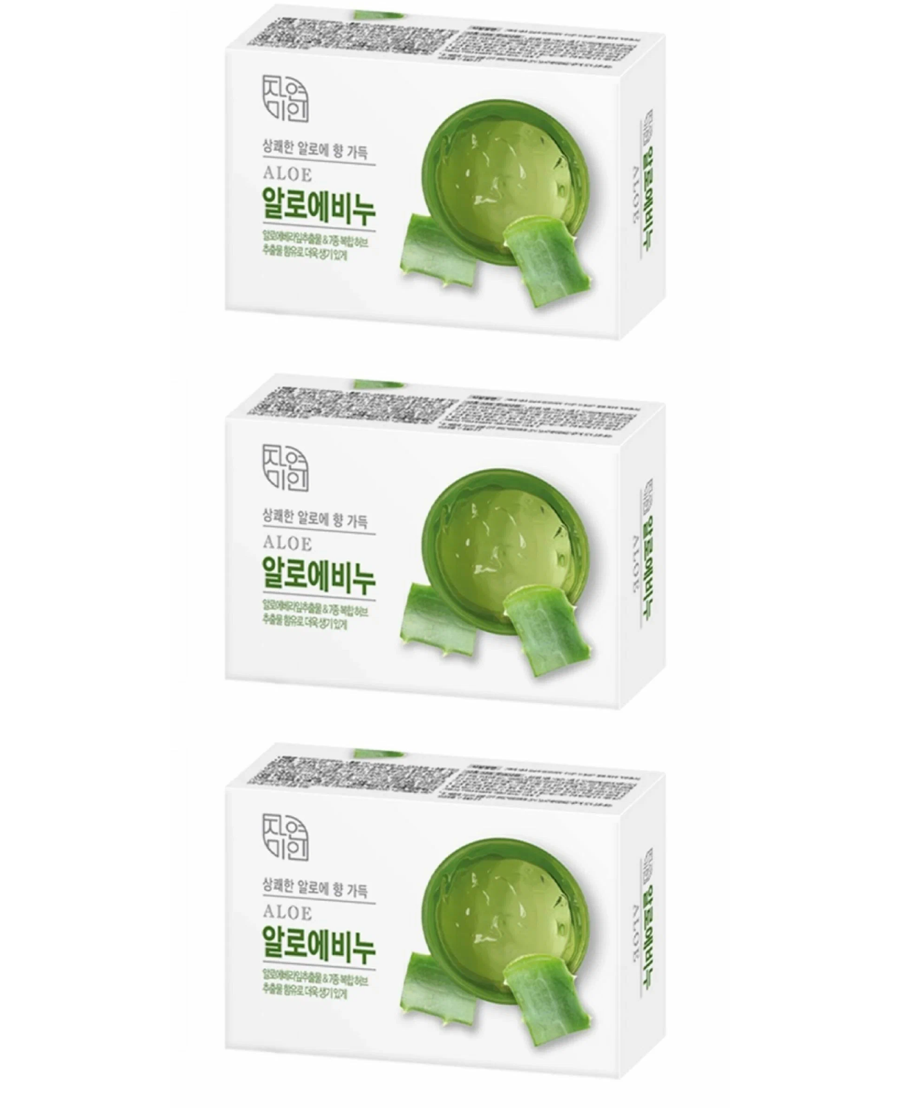 Туалетное мыло Mukunghwa освежающее, с экстрактом Алоэ вера, Fresh Aloe Soap, 90 г, 3 штуки