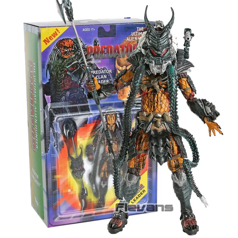 Фигурка Хищник NECA Конкретные Джунгли Серый, Clan Leader 24cm