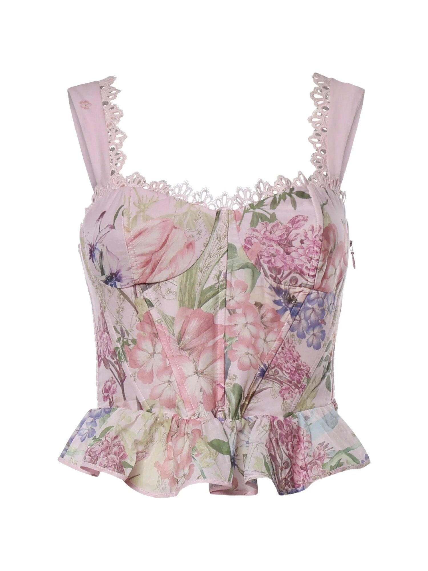 Топ Floret floral-print ruffled top