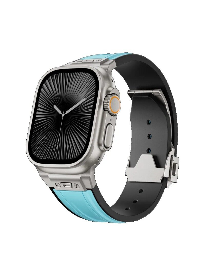 Men Sports Silicone Strap for Apple Watch Ultra 3 2 1 49mm Series 11/10 46mm Rubber Band for Iwatch 9 8 7 6 5 44mm 45mm
