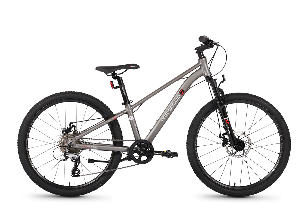 Подростковый велосипед Maxiscoo 7Bike 24, год 2026, цвет Серый