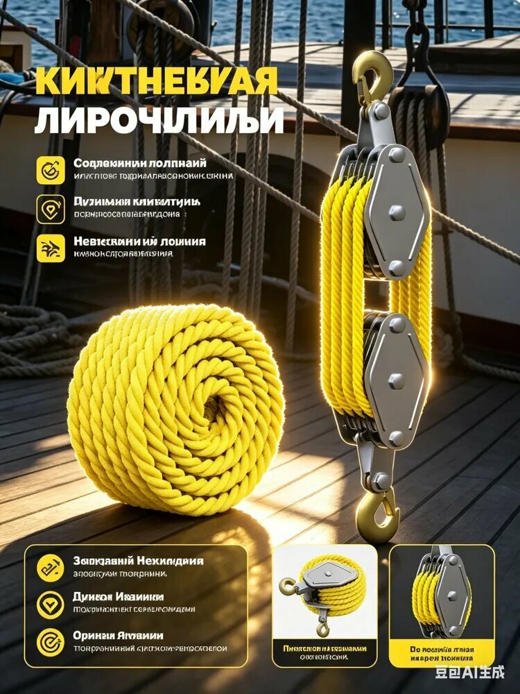 Миниатюрный ручной полиспаст для подъема, таль ручная с канатом, для домашнего и строительного использования