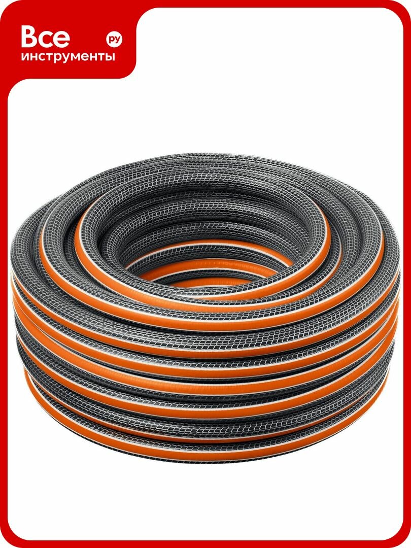 Поливочный шестислойный шланг Grinda Proline ultra 6 3/4", 50 м, 25 атм, двойное армирование 429009-3/4-50