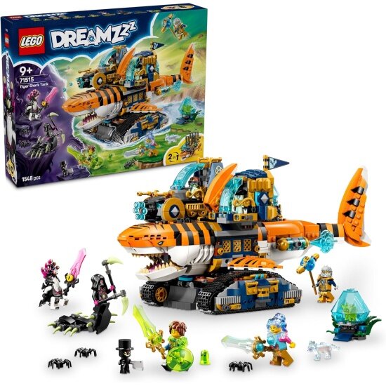 Конструктор Lego DREAMZzz 71515 Тигровый акулий танк