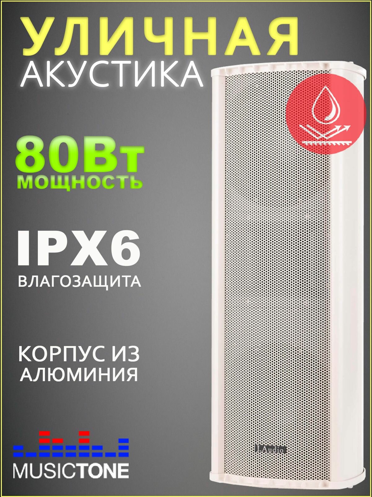 Акустика всепогоднвя (уличная колонка) 80Вт