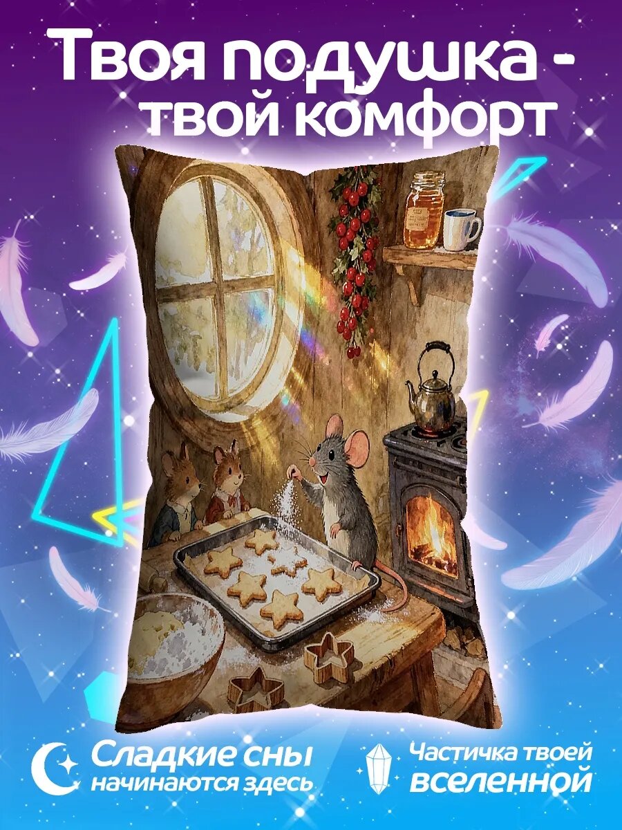 Подушка дакимакура мыши пекут печенье