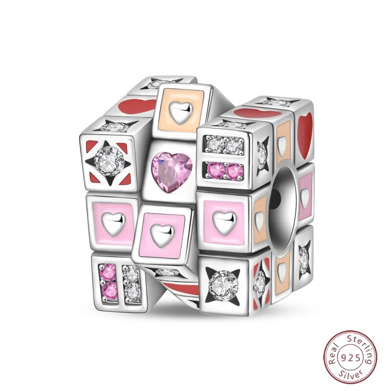 Подвеска Pandora Любовь в кубике, розовый, PAC1720