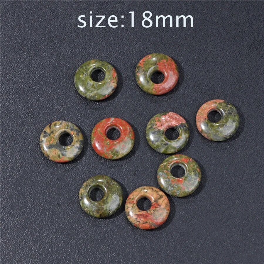 Каменные бусины Rainagem 5 шт, 15/18 мм, форма пончика 42 18mm Unakite