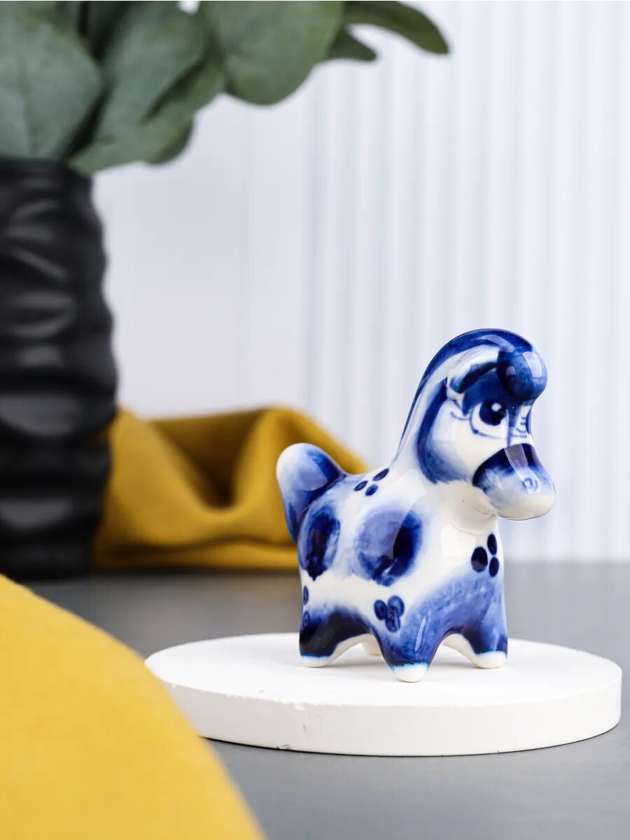 Фигурка Лошади Гжель 5,5х5,5 см