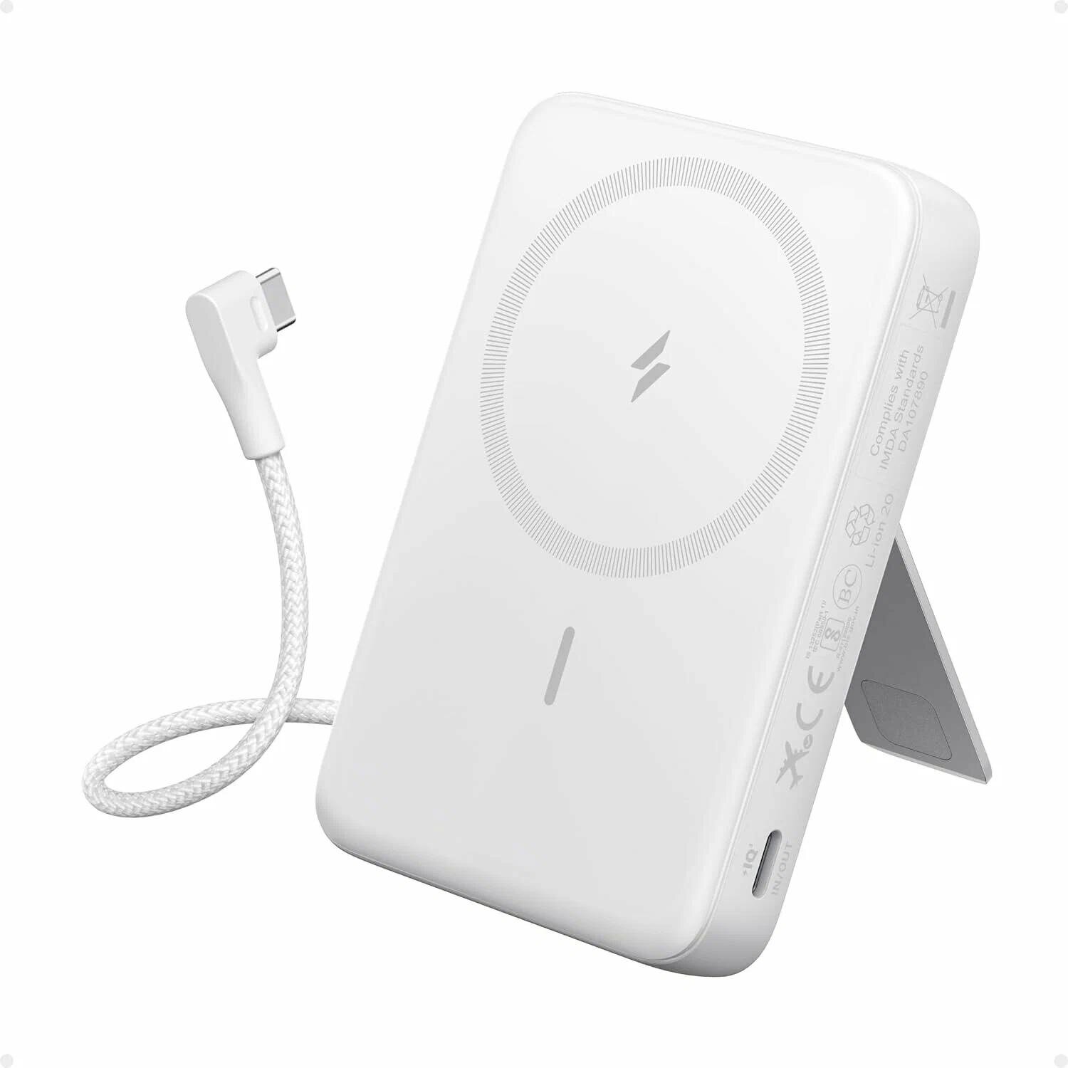 Powerbank с беспроводной зарядкой Anker Zolo A1685 10000mAh 30W 1USB/1C, белый