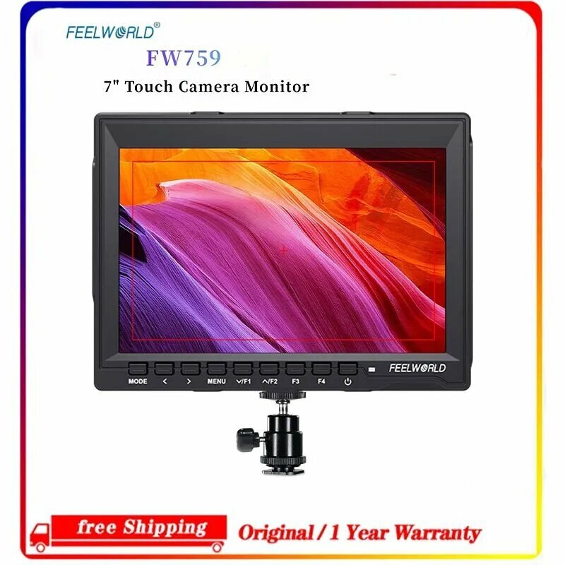 Feelworld FW759 7-дюймовый IPS 1280x800 с пиковой фокусировкой HD 7" LCD камера Field DSLR видеомонитор