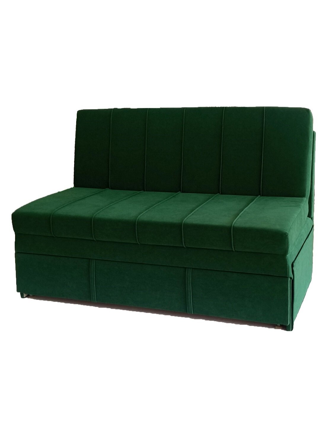 Диван-кровать StylChairs Сёма, ширина 120 см, без подлокотников, велюр зелёный