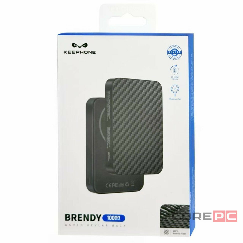 Повербанк Powerbank магнитный с MagSafe Keephone Brendy Diago 10000mAh черный