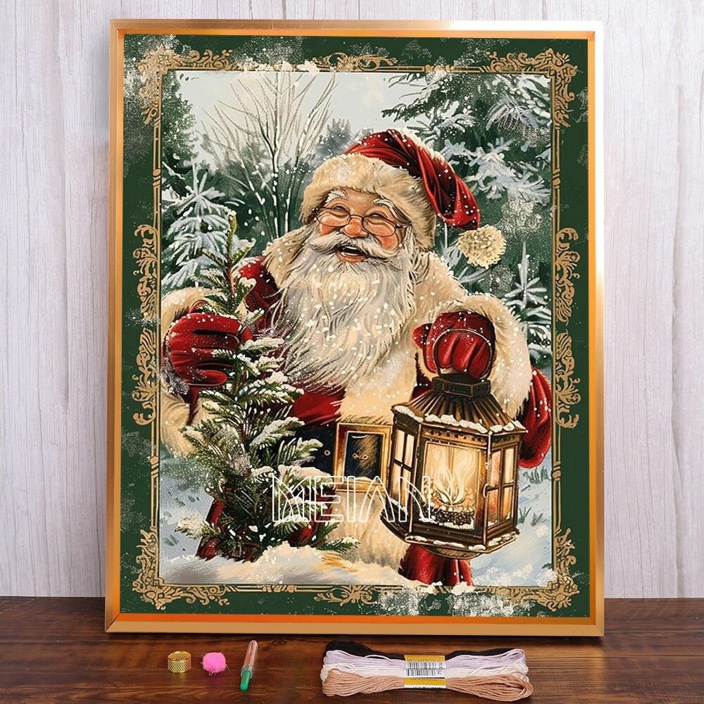 Эксклюзивный набор MEIAN для вышивки 14CT 40 цветов 30x40CM Рождество