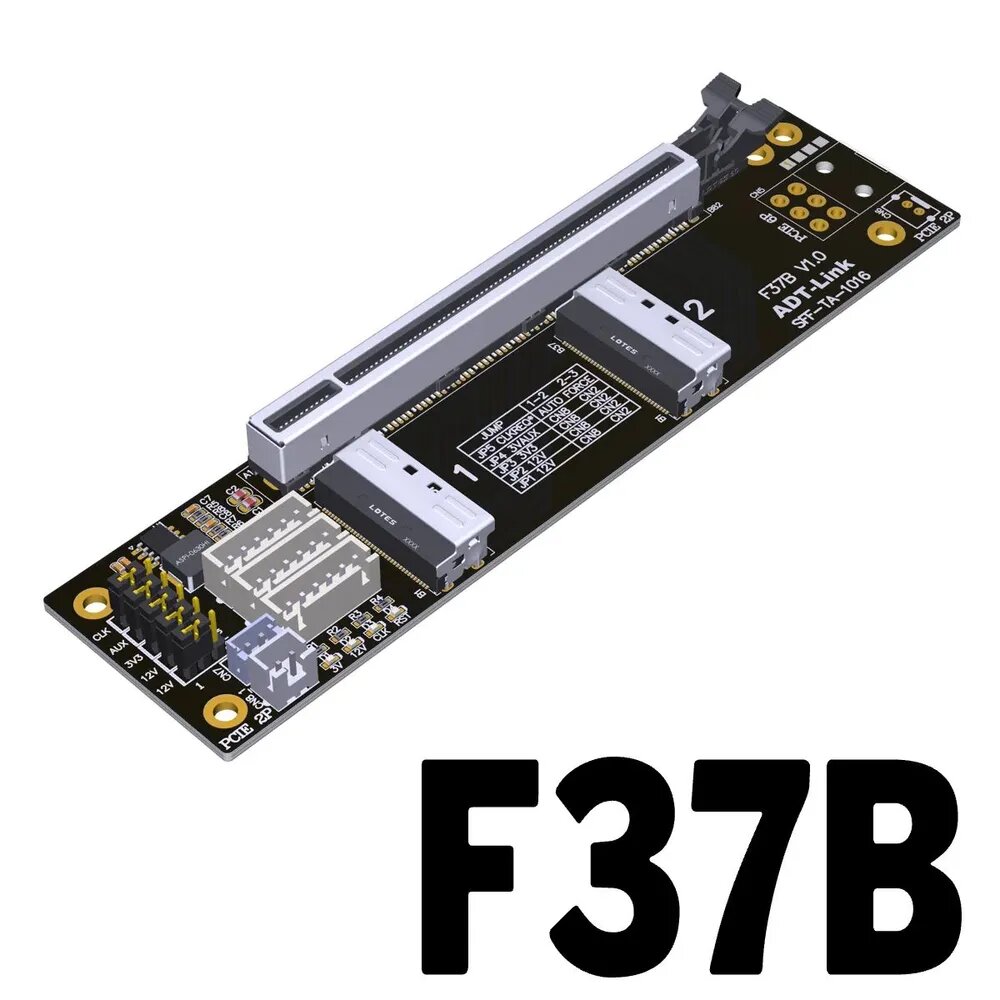 2025 новый Кабель-адаптер ADT PCIe 3.0 X16 для MCIO X8 с разъемной платой MCIO 50 см 80 см 100 см, Один на Два, Внешний корпус SFF-TA-1016