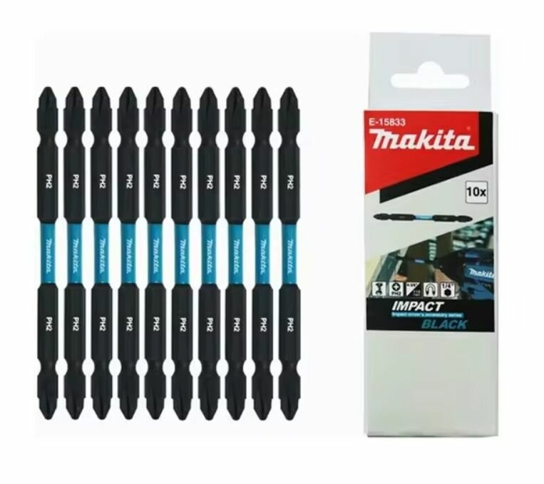 Биты двусторонние Makita PH2, E-form 10 шт, E-15833