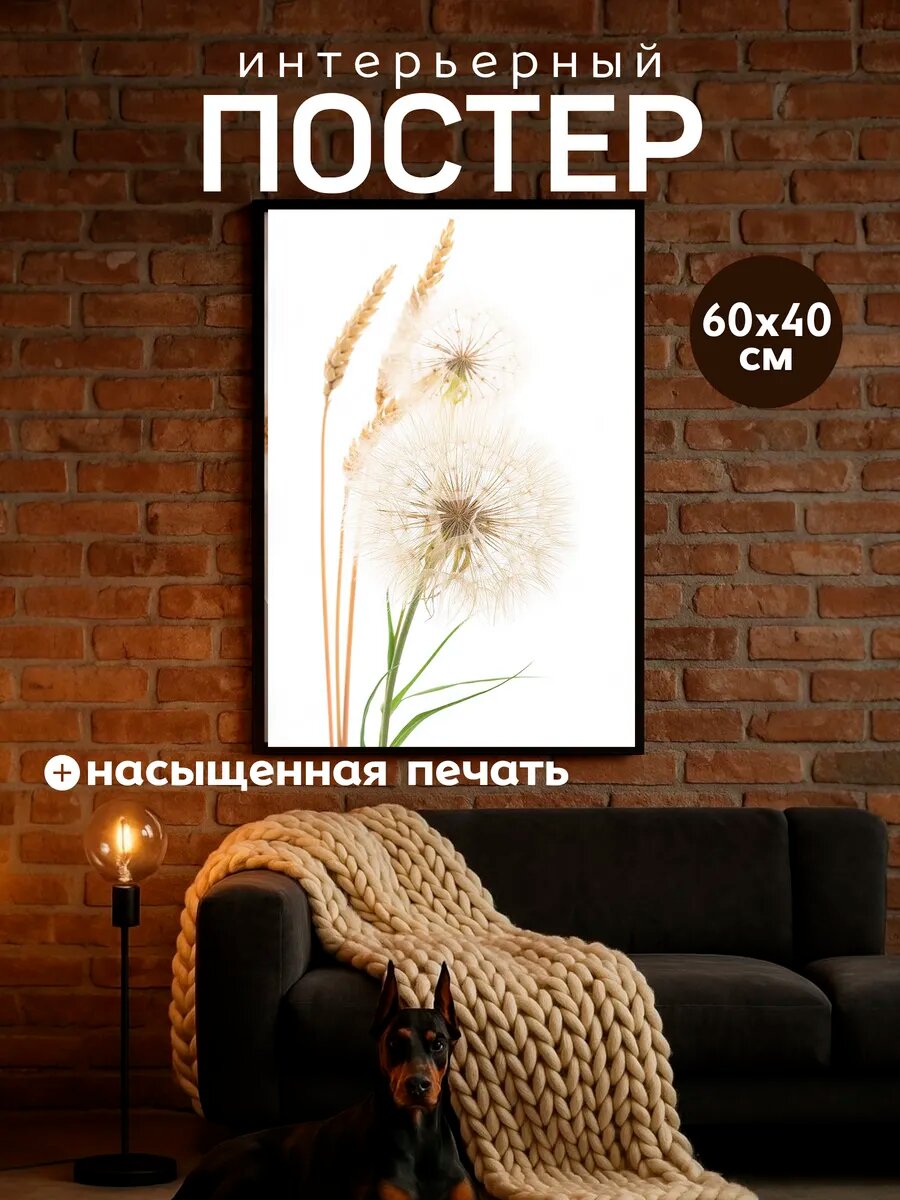Постер для интерьера 40х60 Цветы
