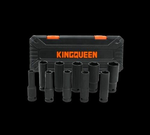 Набор ударных головок KINGQUEEN, 10 шт, удлиненные, 1/2", 10-24мм
