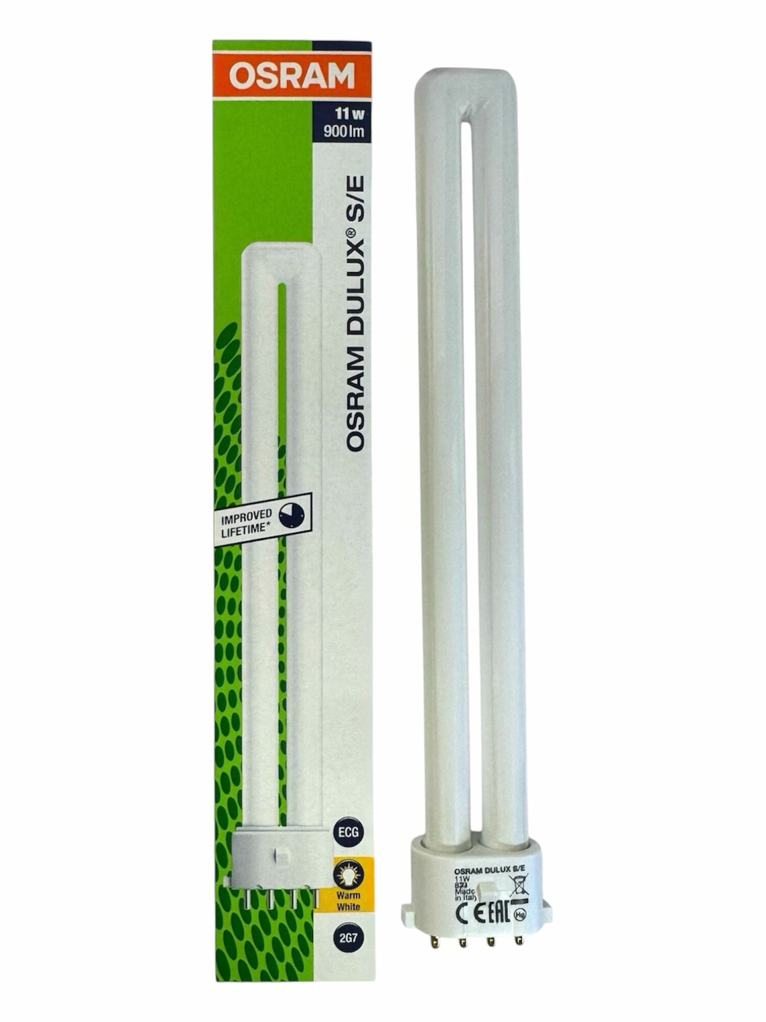 Лампа компактная люминесцентная OSRAM Dulux S/E 11W/830 3000K 2G7