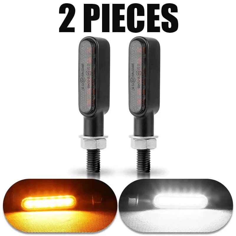 Миниатюрные Светодиодные Указатели Поворота BLALION Для Мотоциклов, Янтарные Dual Color 6leds