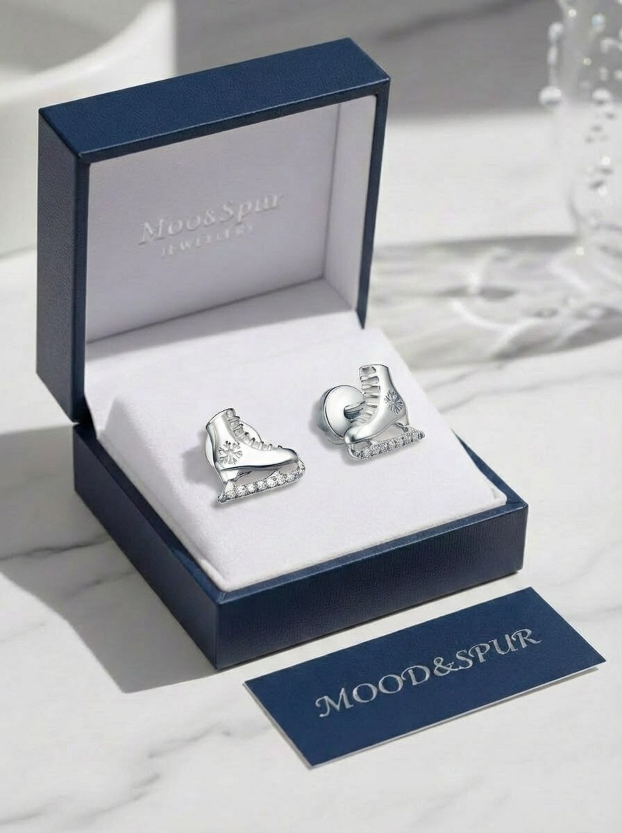 Серьги пусеты MSJewellery, серебро, 925 проба, родирование, фианит, , серебристый/белый — фото 1