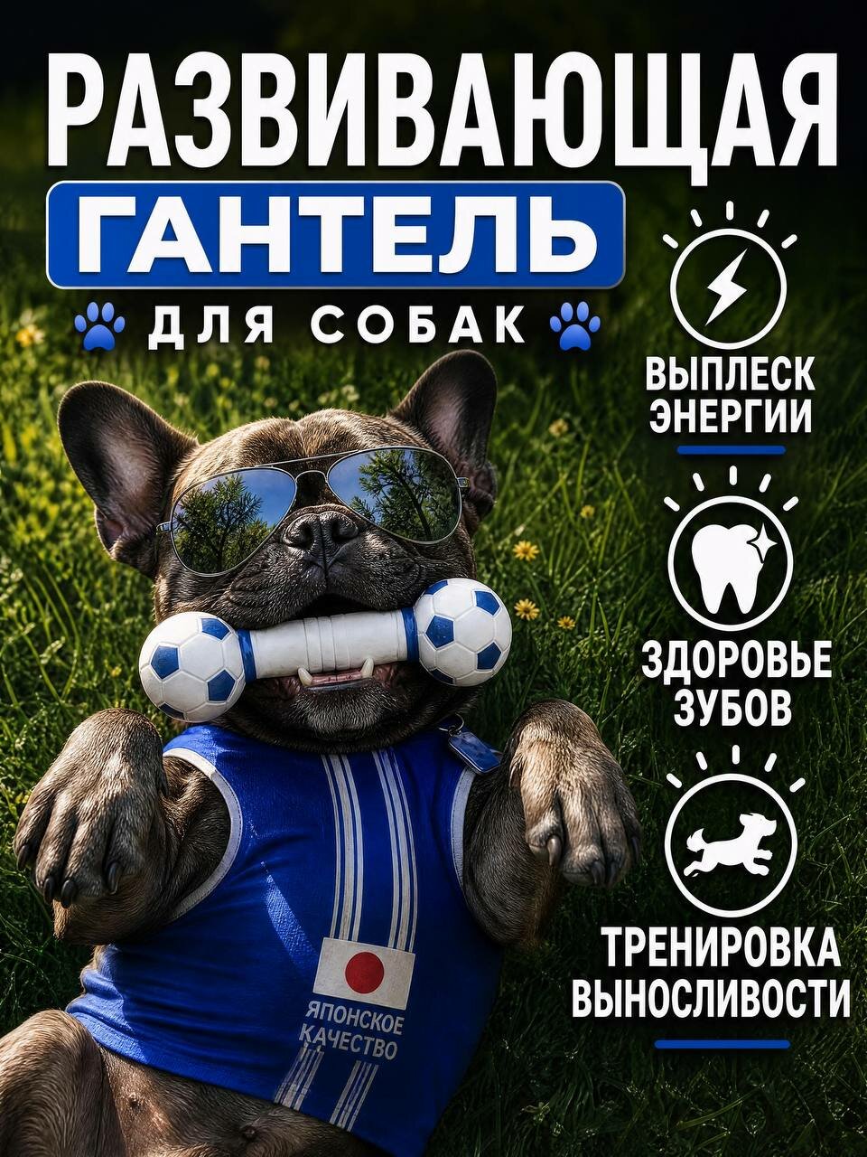 Игрушка для собак Japan Premium Pet латексная в форме гантели.