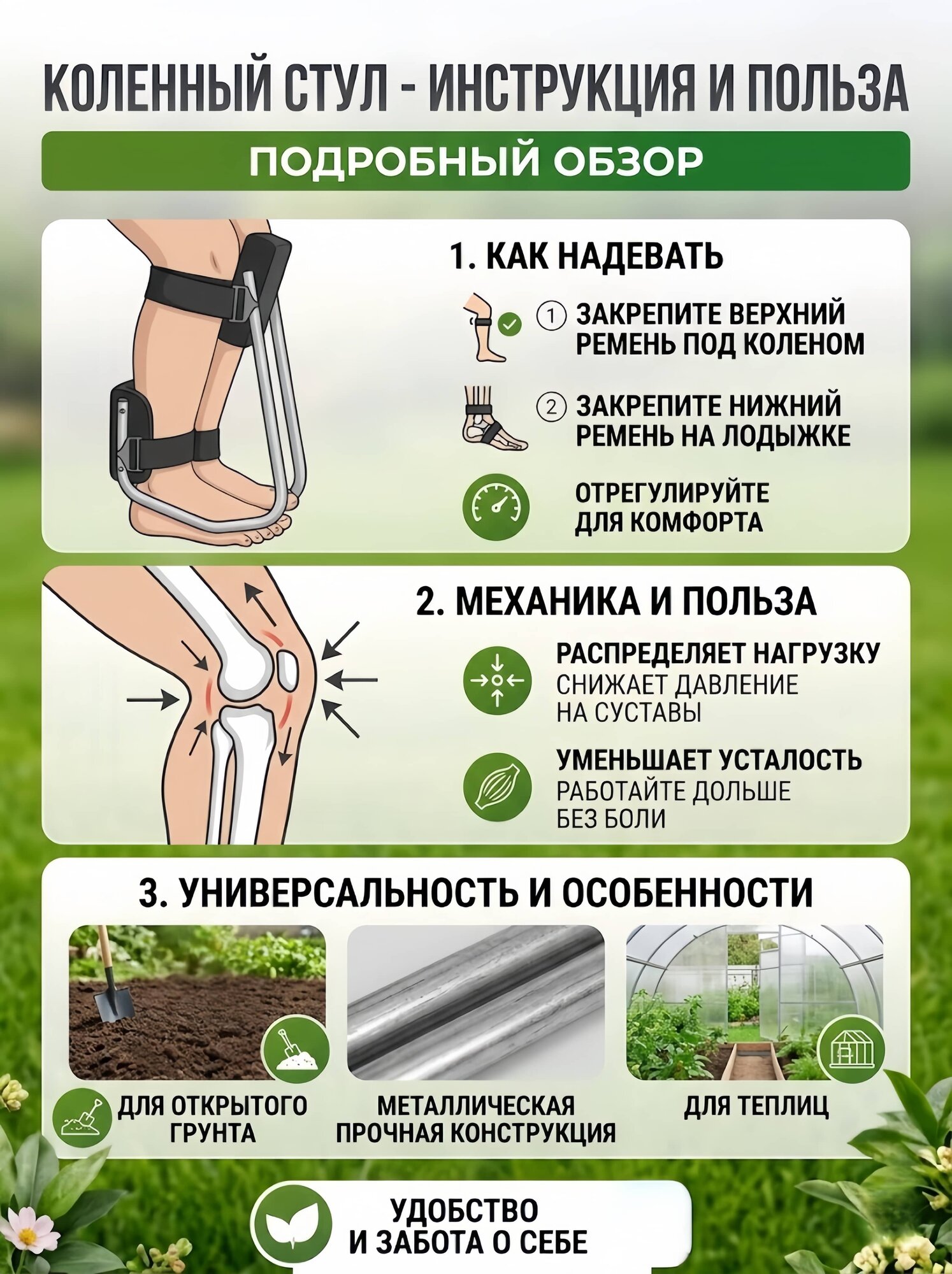 Коврик, подколенник для садовых работ,1шт