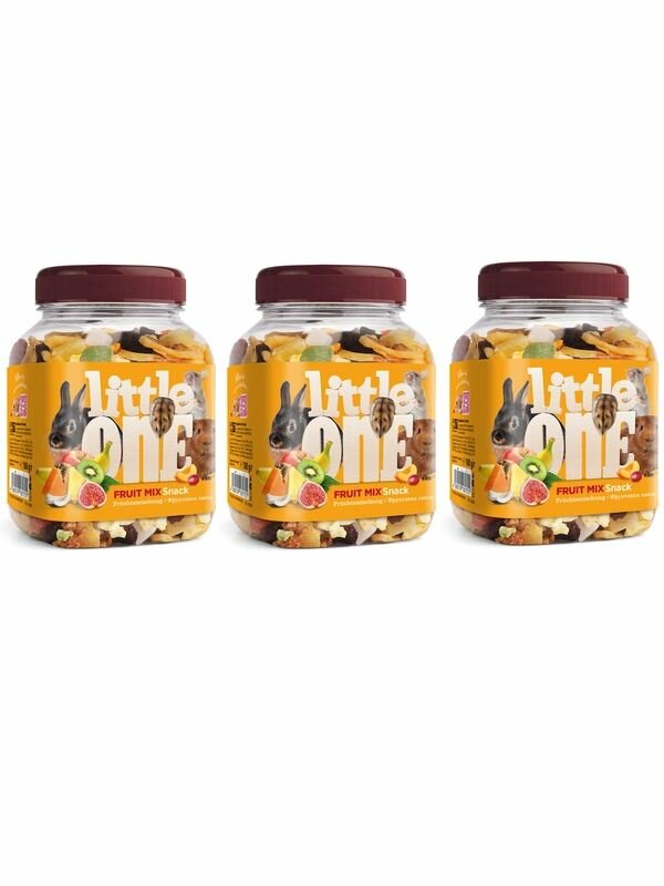 Little One Лакомство для всех видов грызунов, фруктовая смесь, 180 гр, 3 уп
