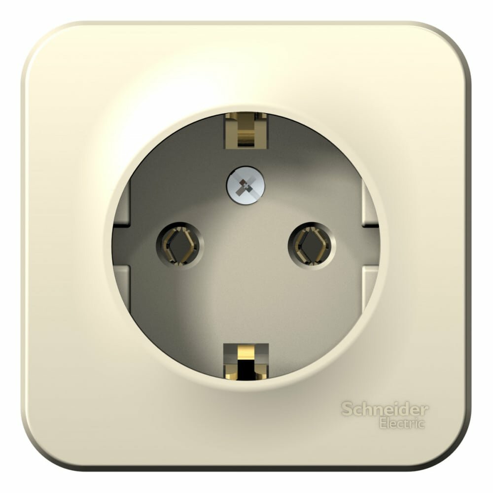 Розетка Systeme Electric BLANCA открытой установки, с заземлением, без шторок, молочный BLNRA010112
