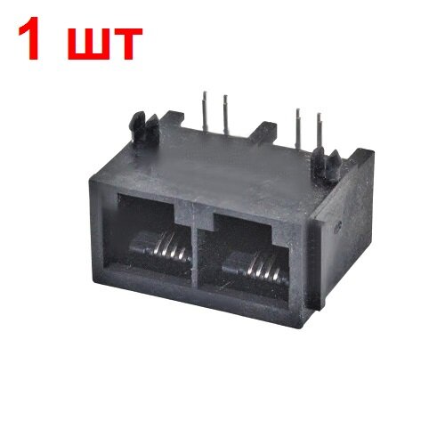 Модульный разъем RJ11 6P4C 1x2 1 шт. блок из 2 розеток