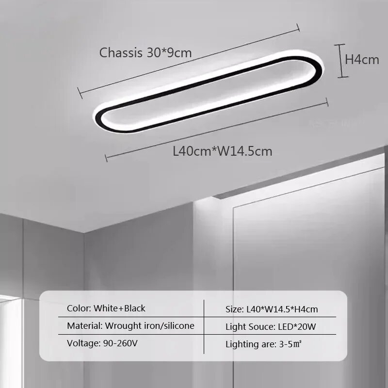 Светодиодный потолочный светильник Modern LED Black L40cm, Stepless dimming(RC)