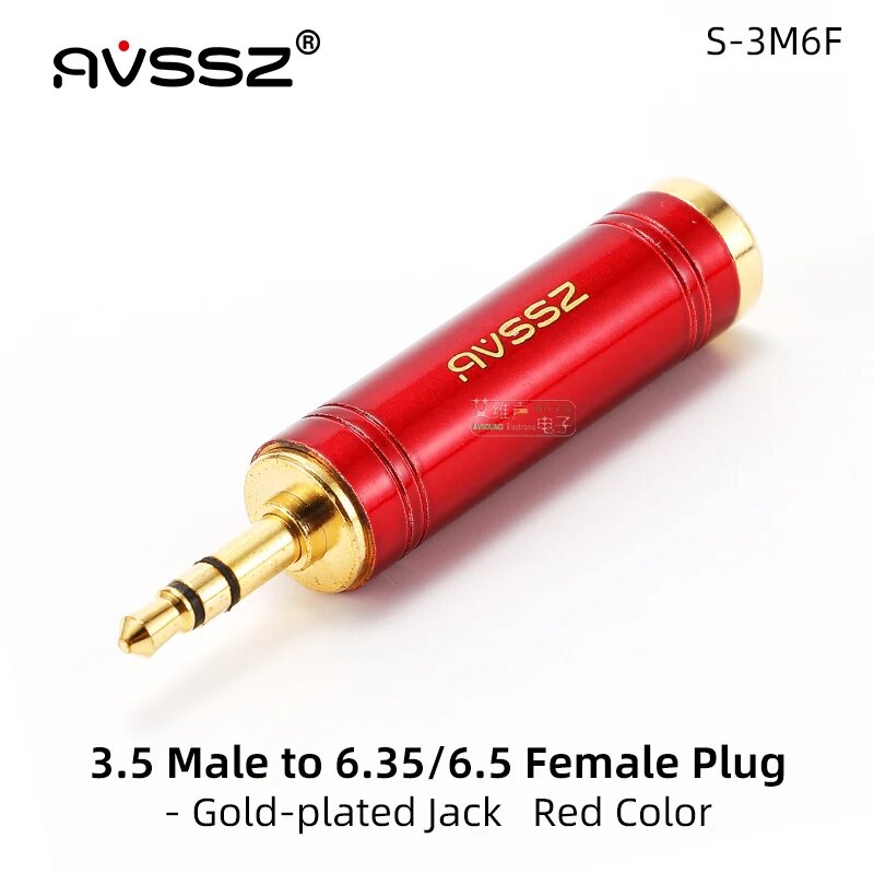 Переходник 3.5 мм на 6.35 мм AVSSZ, красный