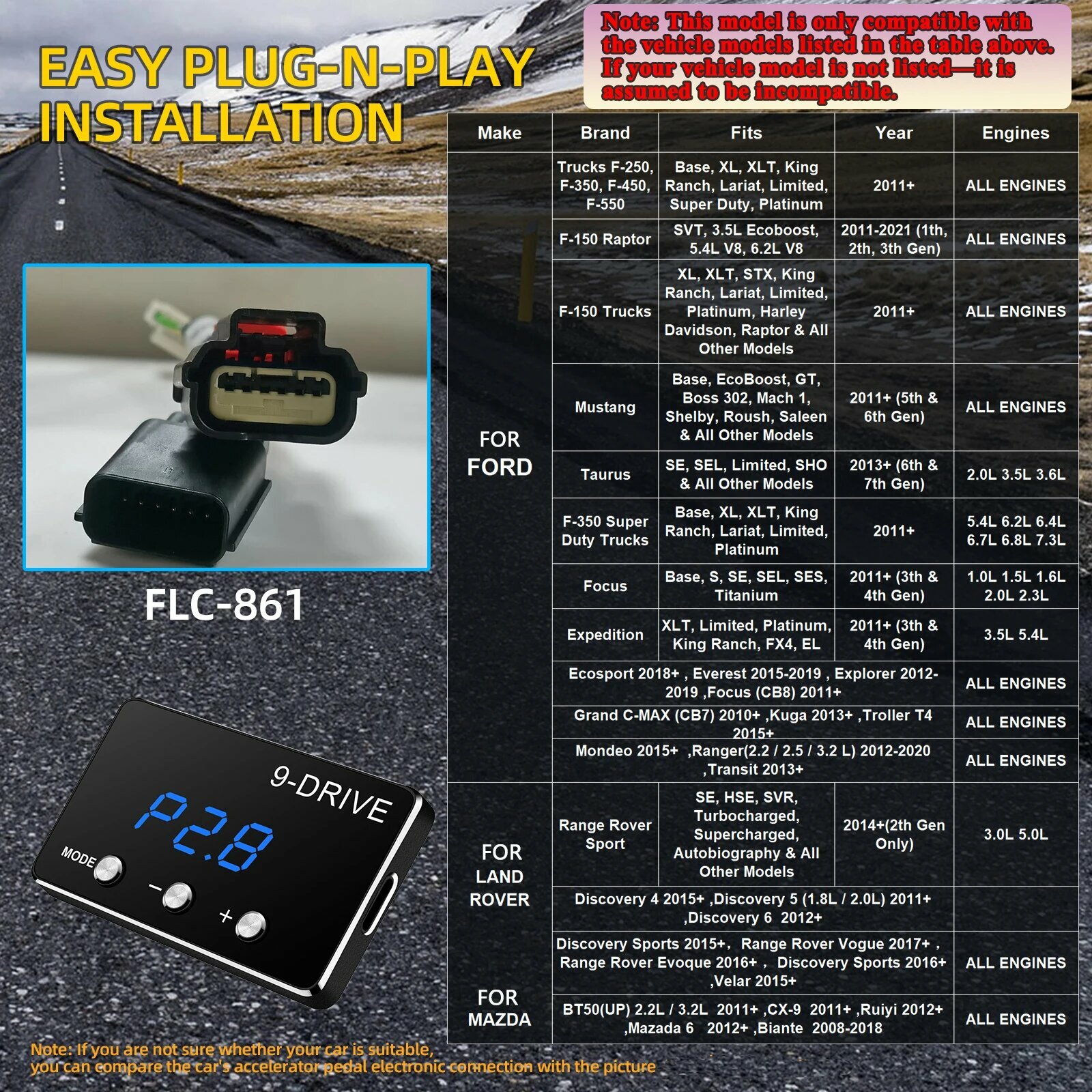 FLC-861 Контроллер дроссельной заслонки 9-Drive