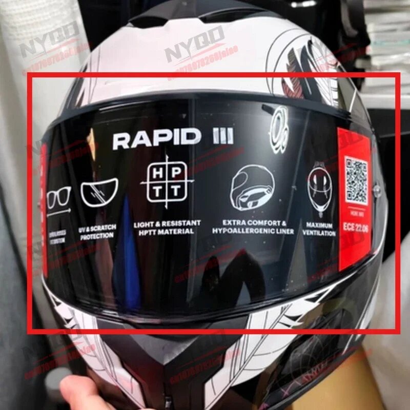 Визор для мотоциклетного шлема LS2 FF820 RAPID III, черный, с спойлером Black lenses