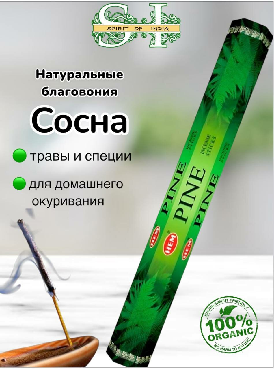 Палочки благовония Сосна натуральные 20 шт HEM