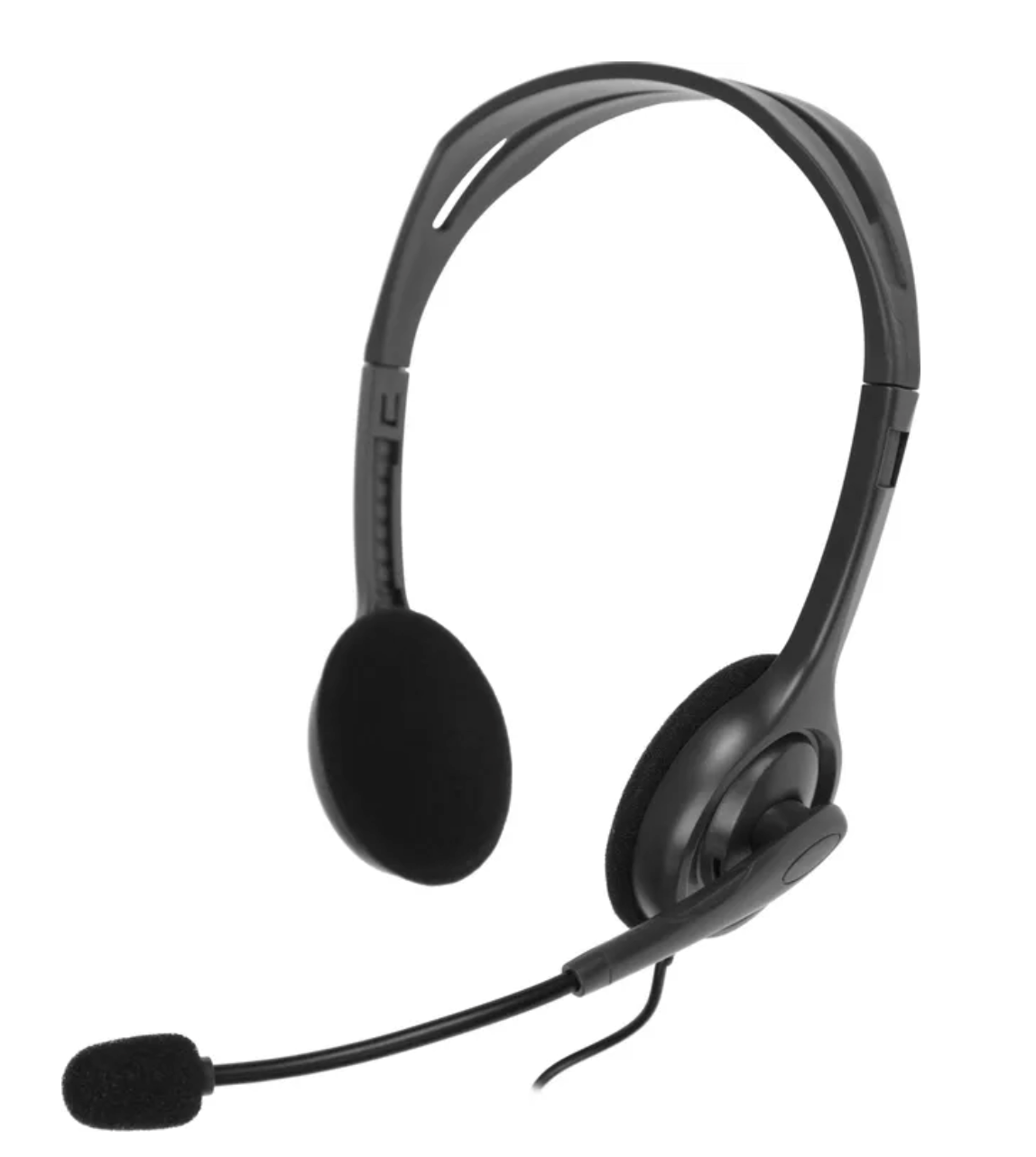 Наушники проводные Logitech H110, накладные, темно-серый, (981-000472)
